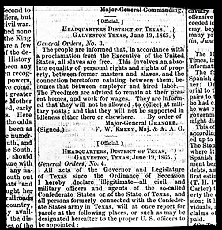Juneteenth and General Order Number 3